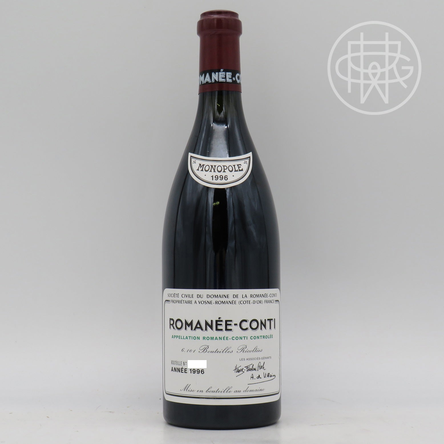 DRC Romanee Conti 1996 750mL – GRW Wine Collection