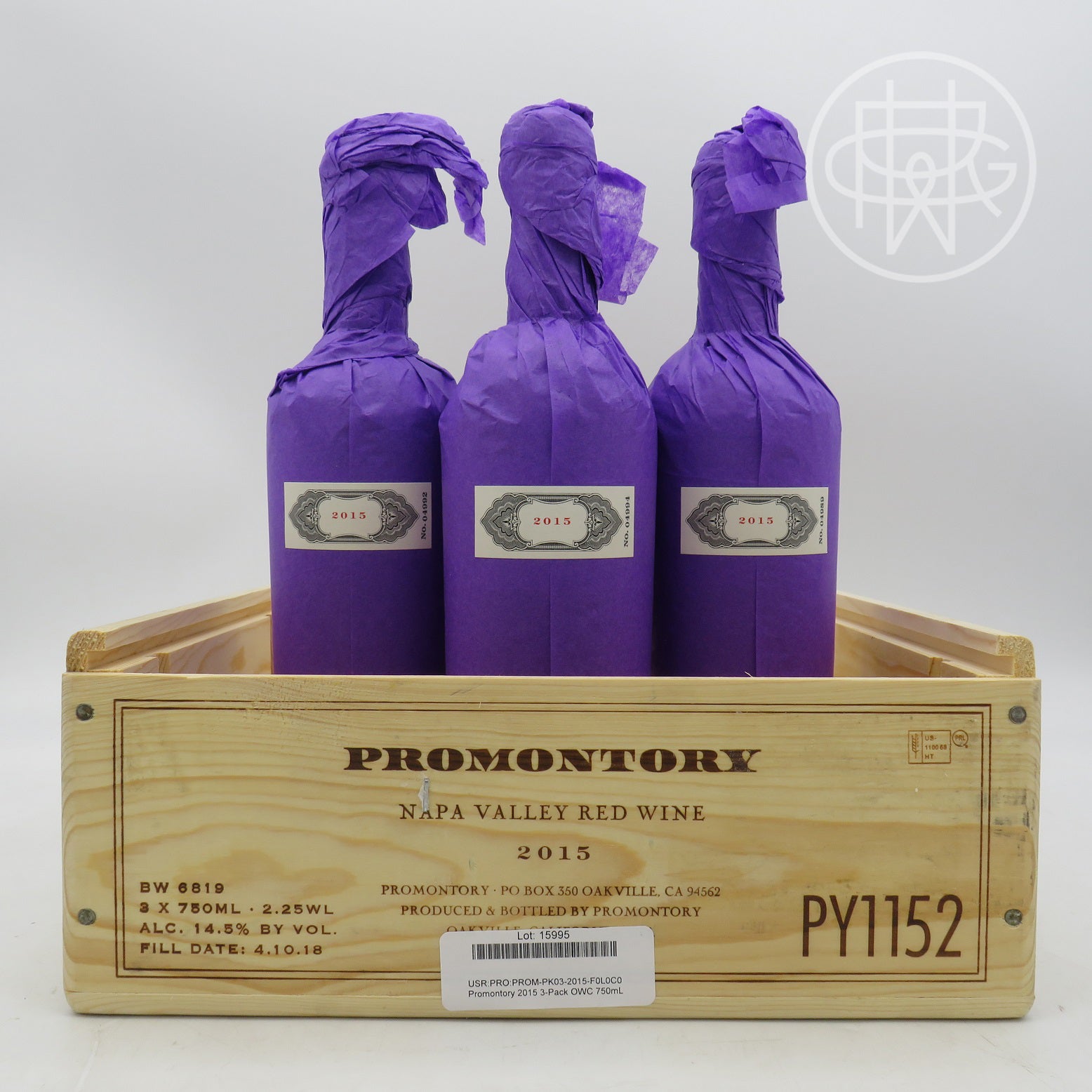 Promontory 2015 3-Pack OWC 750mL – GRW Wine Collection